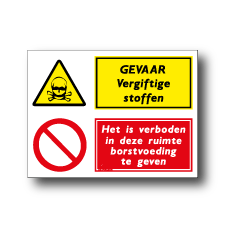 Combinatiebord | Ontwerp Gevaar vergiftige stoffen bord- Mijnnaamplaat.nl